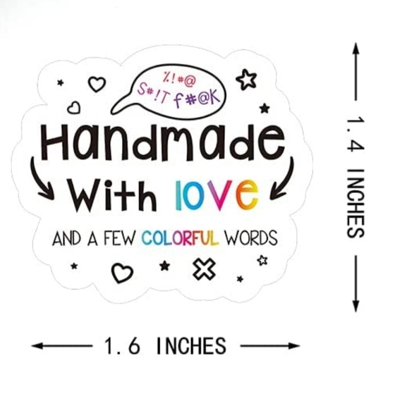 Office | 5 Handmade With Love And A Few Colorful Words Stickers | Poshmark